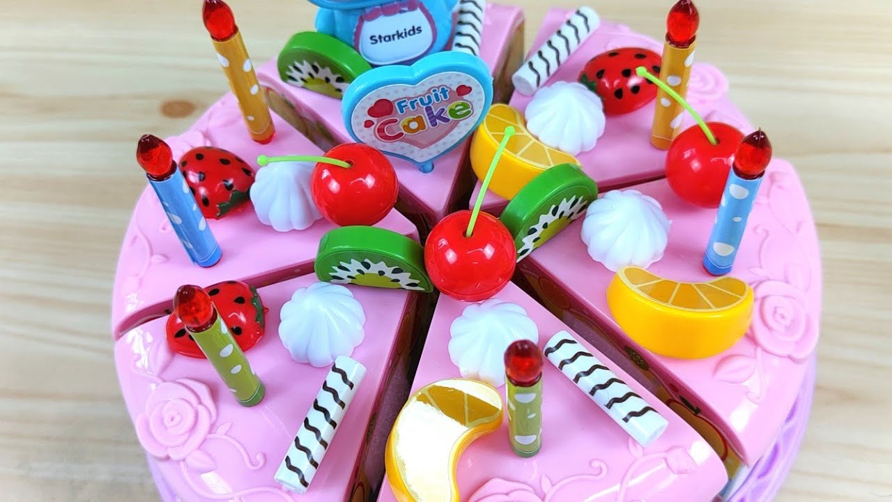 Cutting Miniature Plastic Fruit Cake Set Collection | DIY Cake Set Toy ...