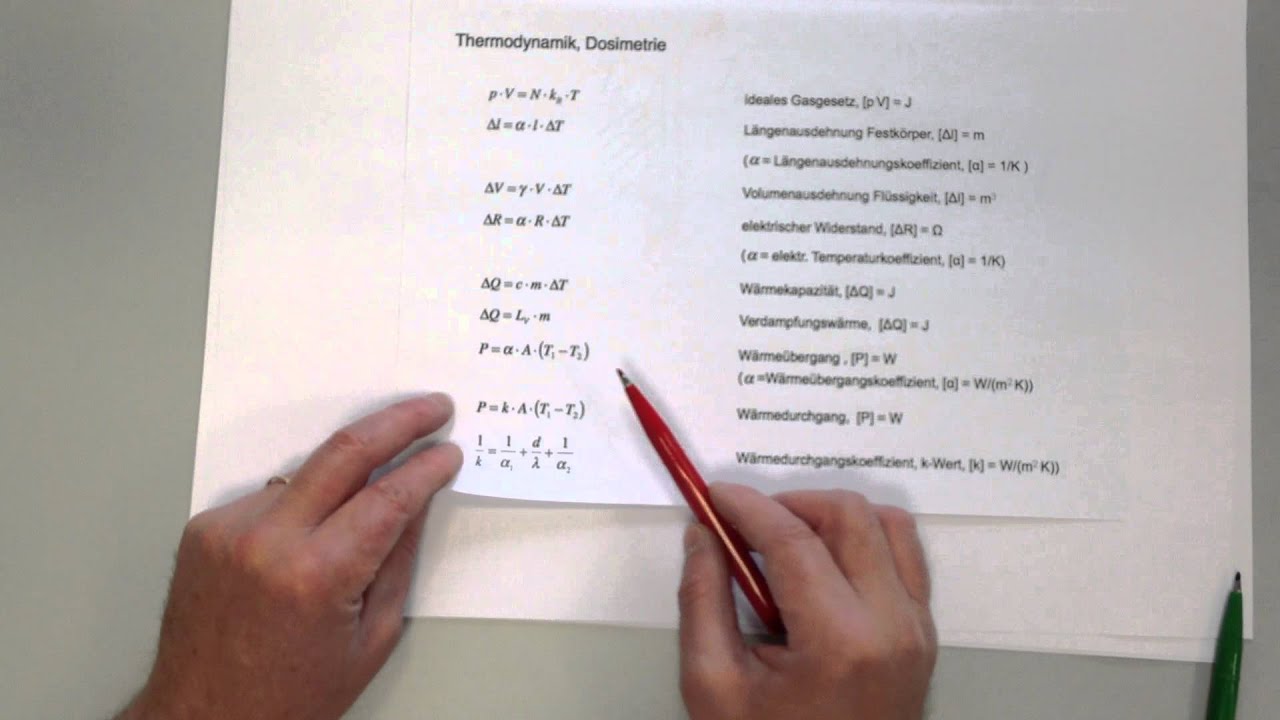 ** Formeln Thermodynamik und Dosimetrie - YouTube