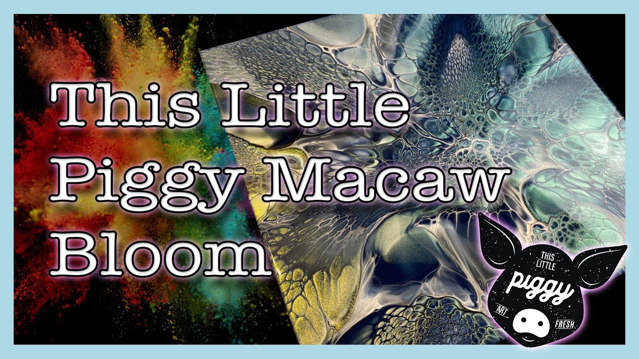 🐷 #10 This Little Piggy • Fluid Art Pigments • Two Colour Bloom with ...