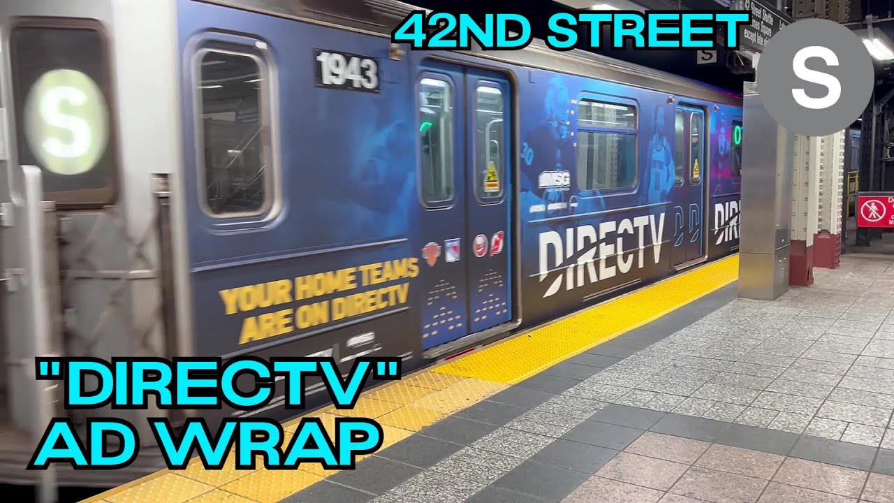 NYC Subway: "DirecTV" ad wrap on the 42nd Street Shuttle! - YouTube