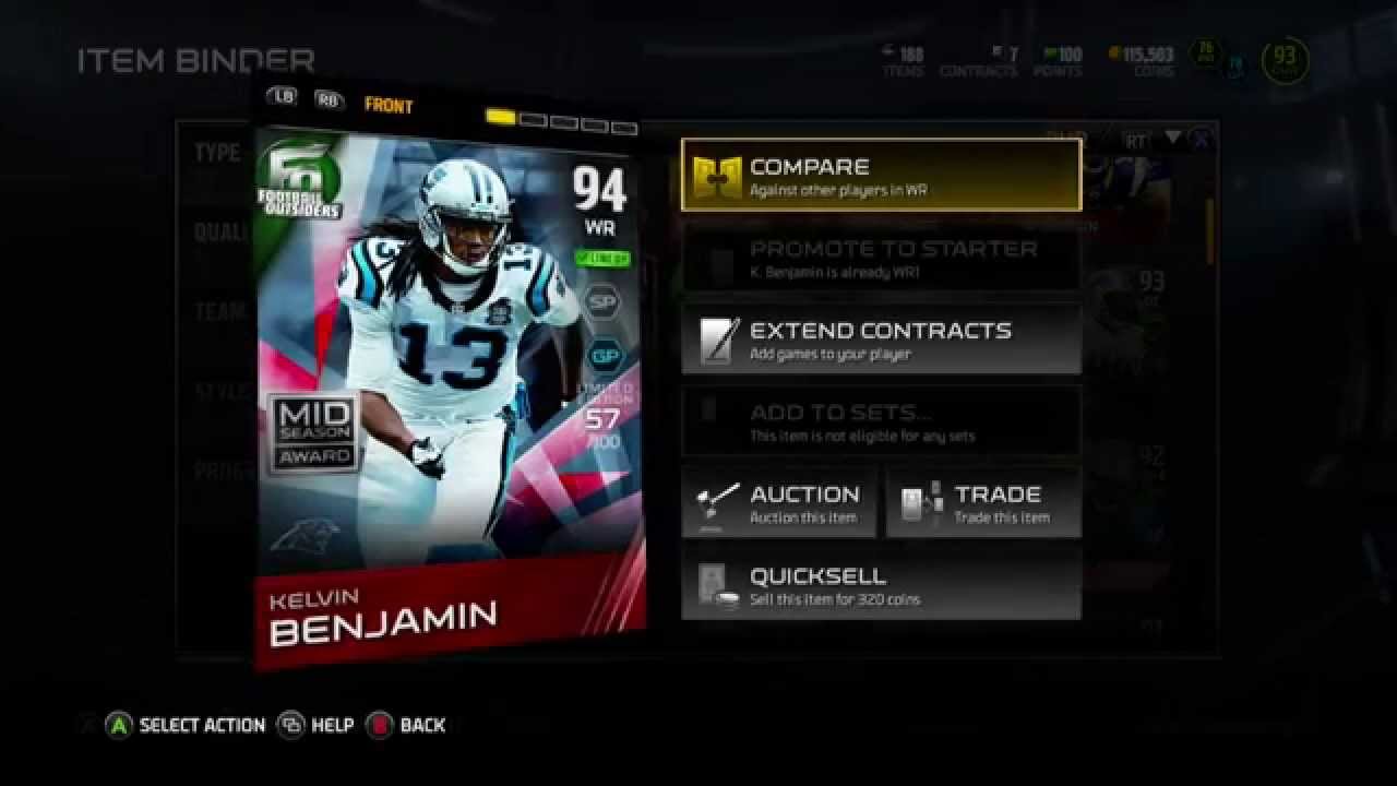 Madden 15 FO Kelvin Benjamin Review Ultimate Team - YouTube