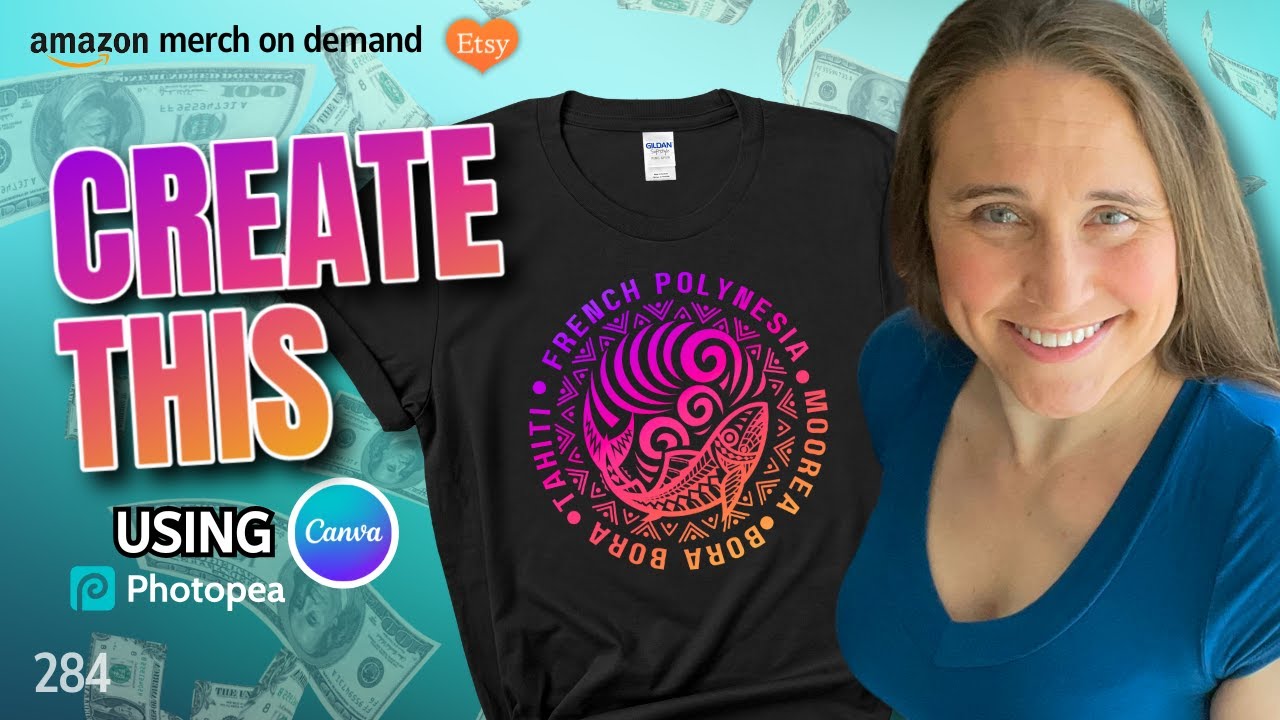 Canva Design Tutorial For Print On Demand Shirts With Gradient Masks ...
