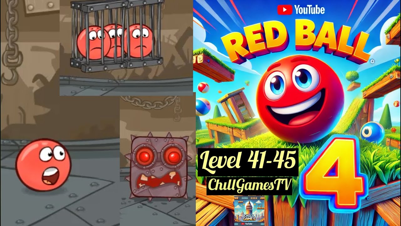 Red Bal 4 Level 41-45 Walkthrough #redball4 - YouTube