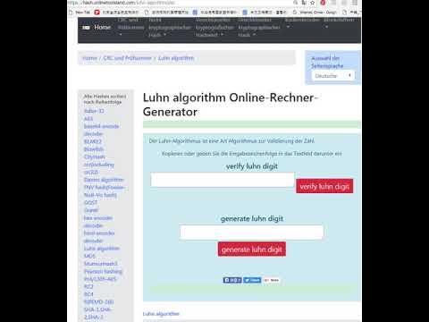 luhn algorithm checker calculator - YouTube