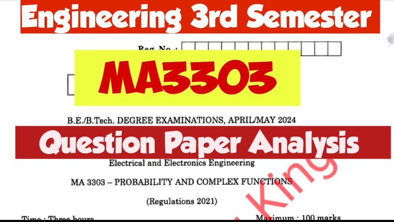 MA3303|Probability and Complex Function|Important Questions|2025|Question paper Analysis|2025 ...
