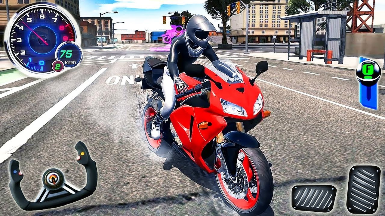 Motorcycle Real Simulator - Bike stunts drive - Android Gameplay Drueel ...