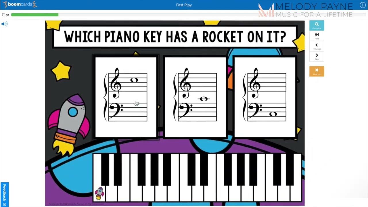 Grand Staff Note Reading and Piano Keys Boom Cards™ - YouTube