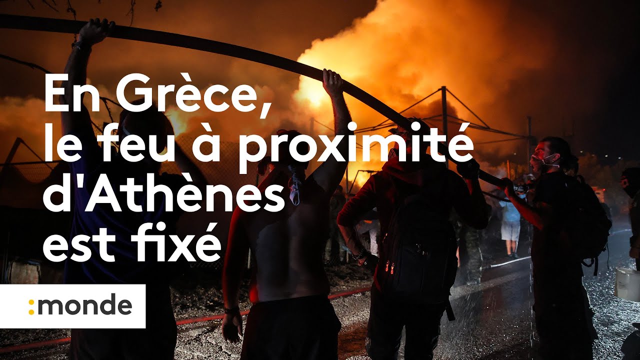 En Grèce, l'incendie près d'Athènes est fixé - YouTube