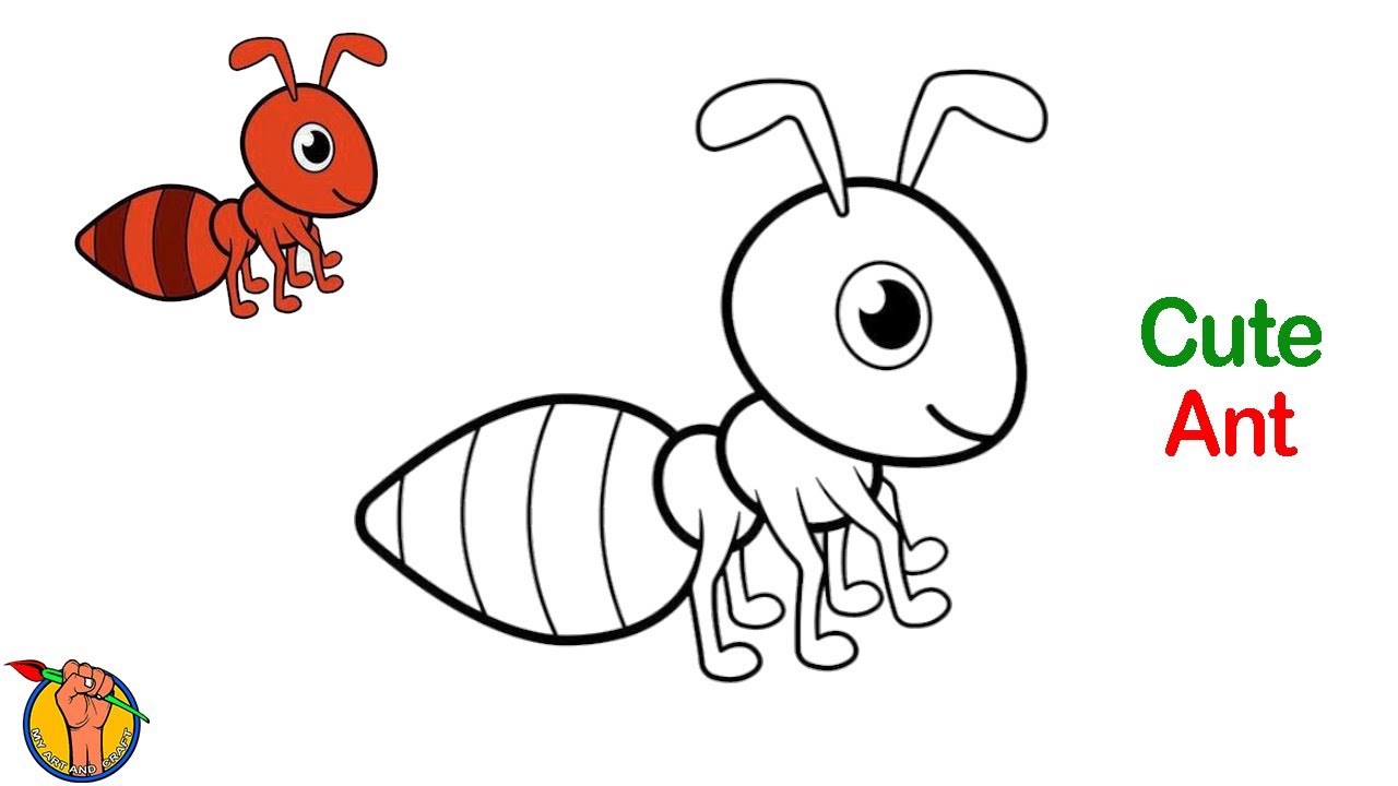 How to draw cute ant | Ant Drawing | Draw So Cute - YouTube