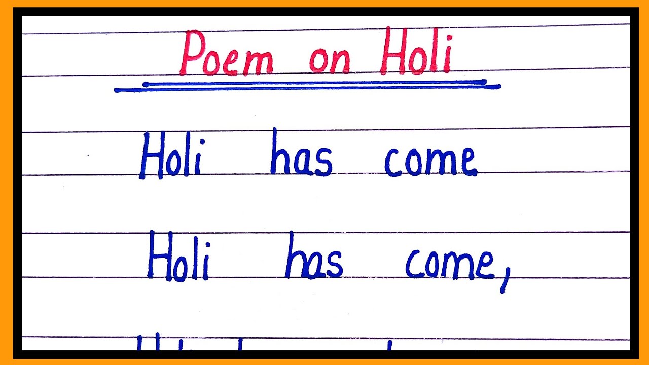 poem on holi in english/holi par kavita/holi poem/holi kavita - YouTube