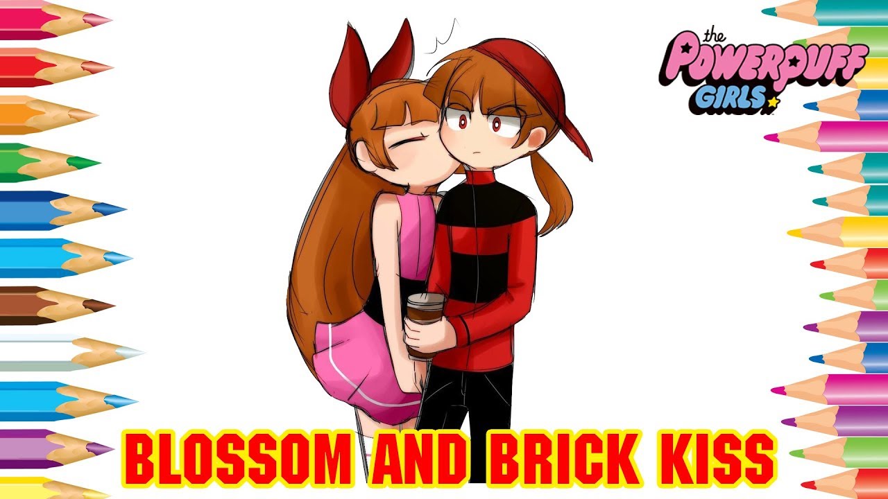 Powerpuff Girls Blossom And Brick Kiss