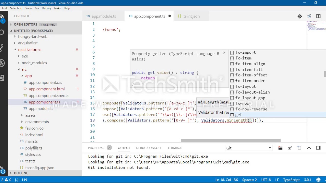 Reactive Forms In Angular 5 Validations Youtube