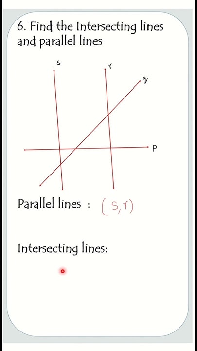 How to Identify Parallel Lines & Intersecting lines II Part 2 II # ...