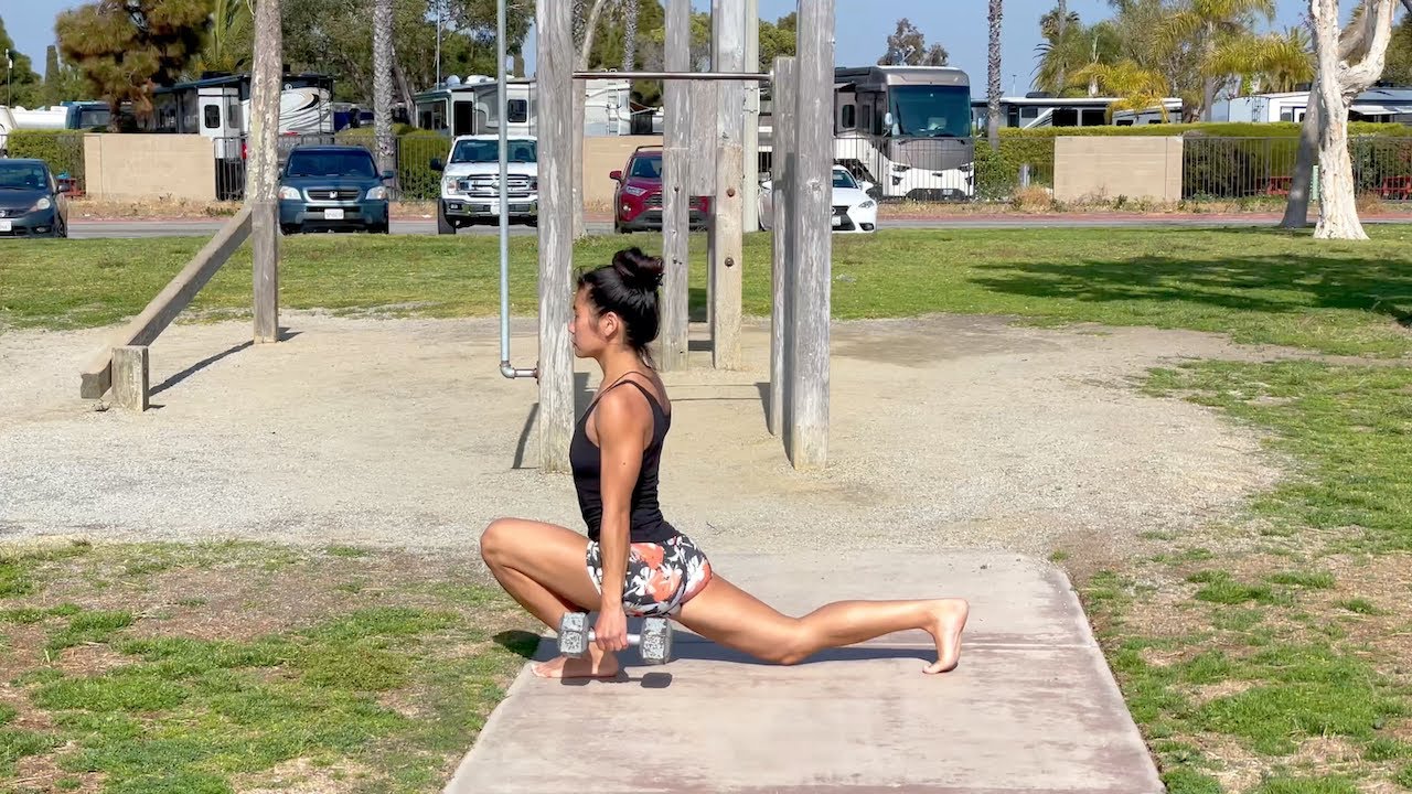 Weighted split squat (dumbbell) - YouTube