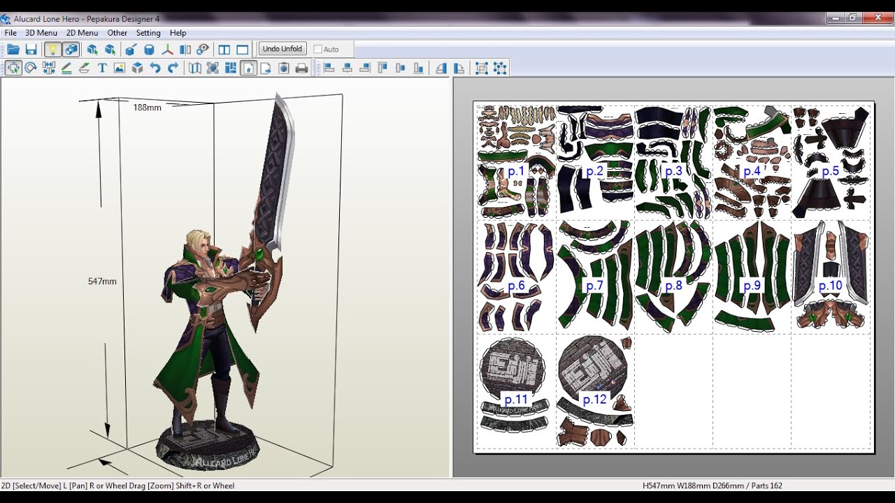 Template Alucard Lone Hero Papercraft - YouTube
