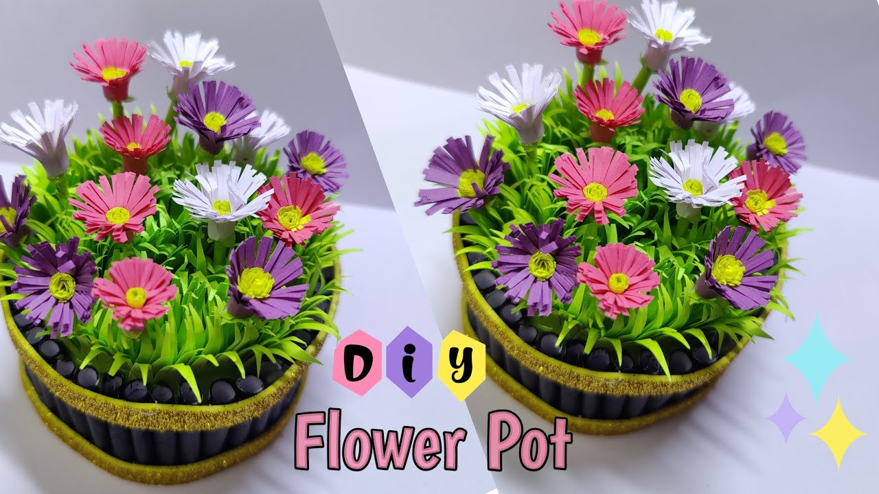 Diy flower pot / Flower pot making at home #ankuartandcraft #diy # ...