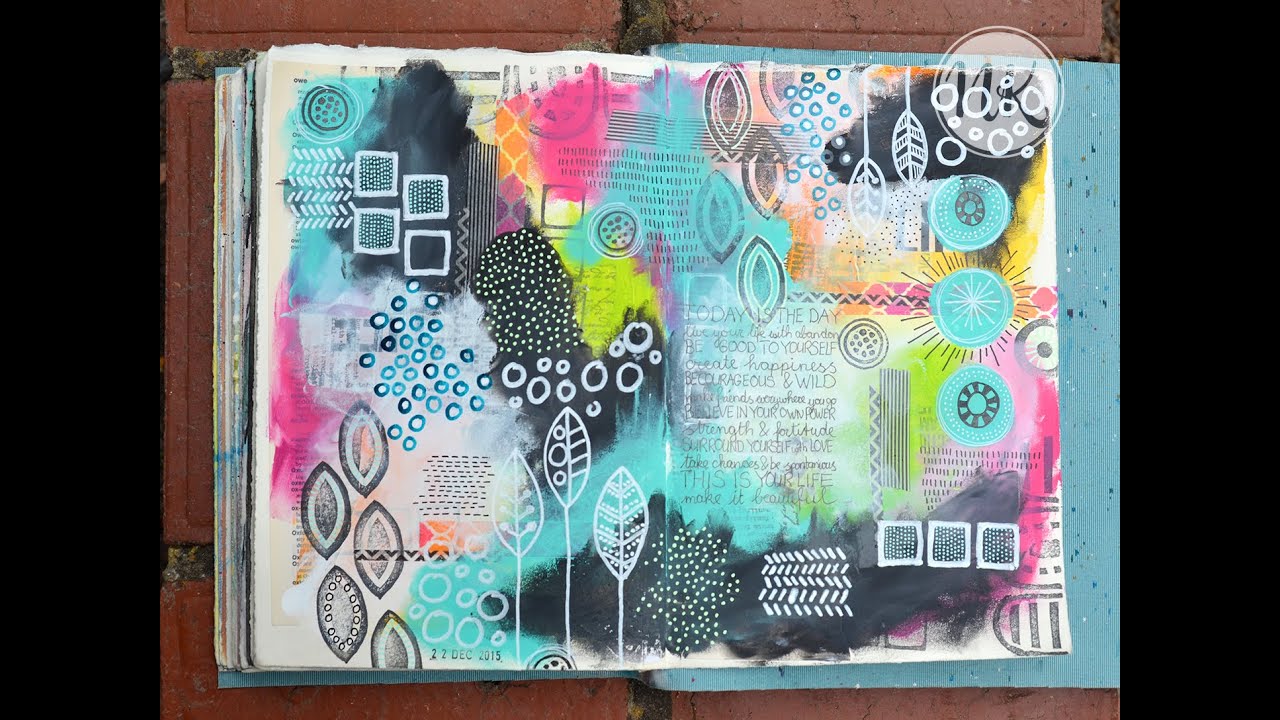 Nat's art journal tutorial 22nd December 2015 - YouTube