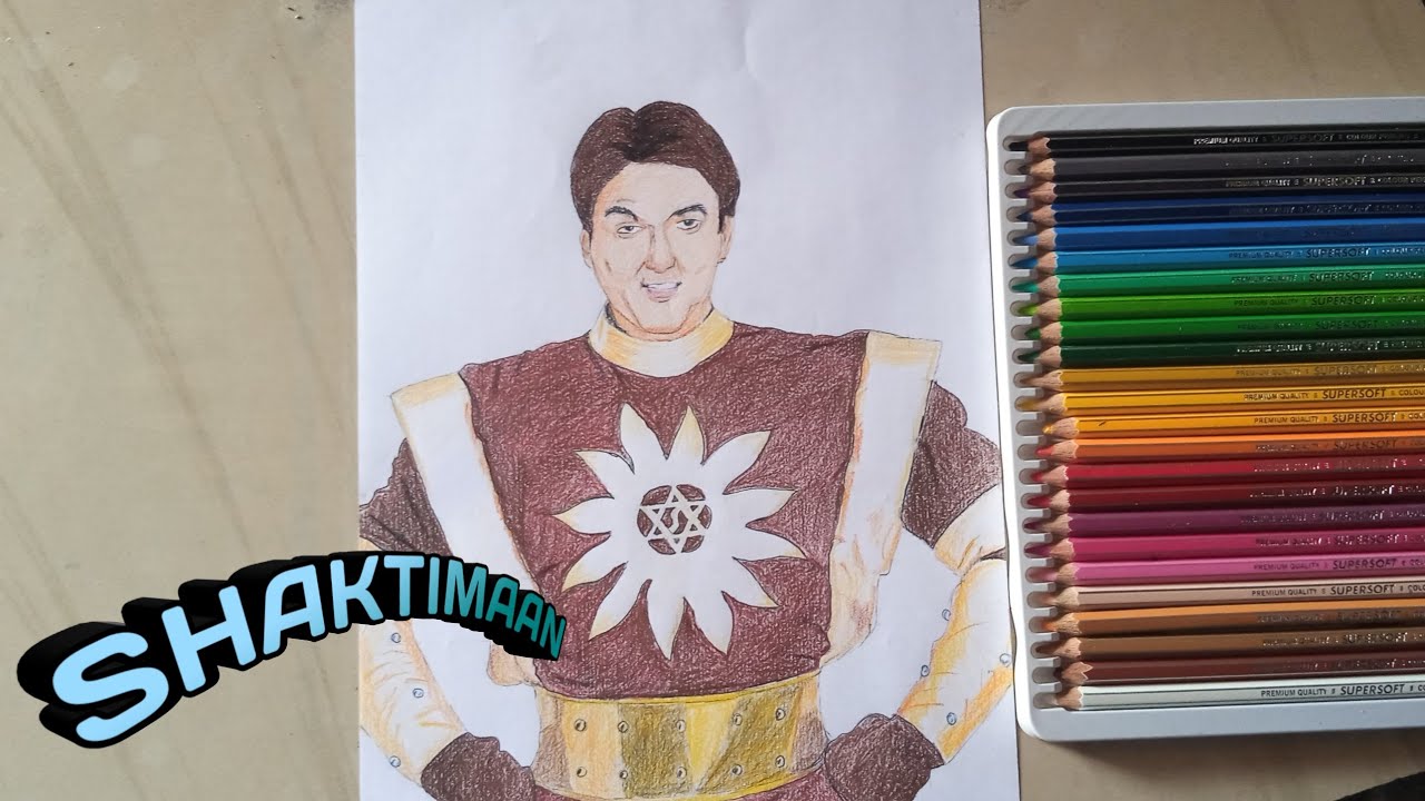 Shaktimaan Drawing ||Colour Pencil Drawing || Gani ART - YouTube