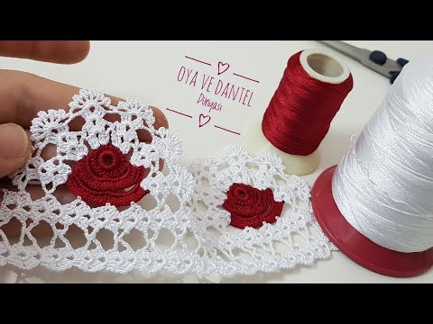 1778 Sizcede Çok Güzel Olmadı mı  Bir Çoğunuzun İlkkez Göreceği Güllü Motiflerle Havlu Kenarı Yapımı