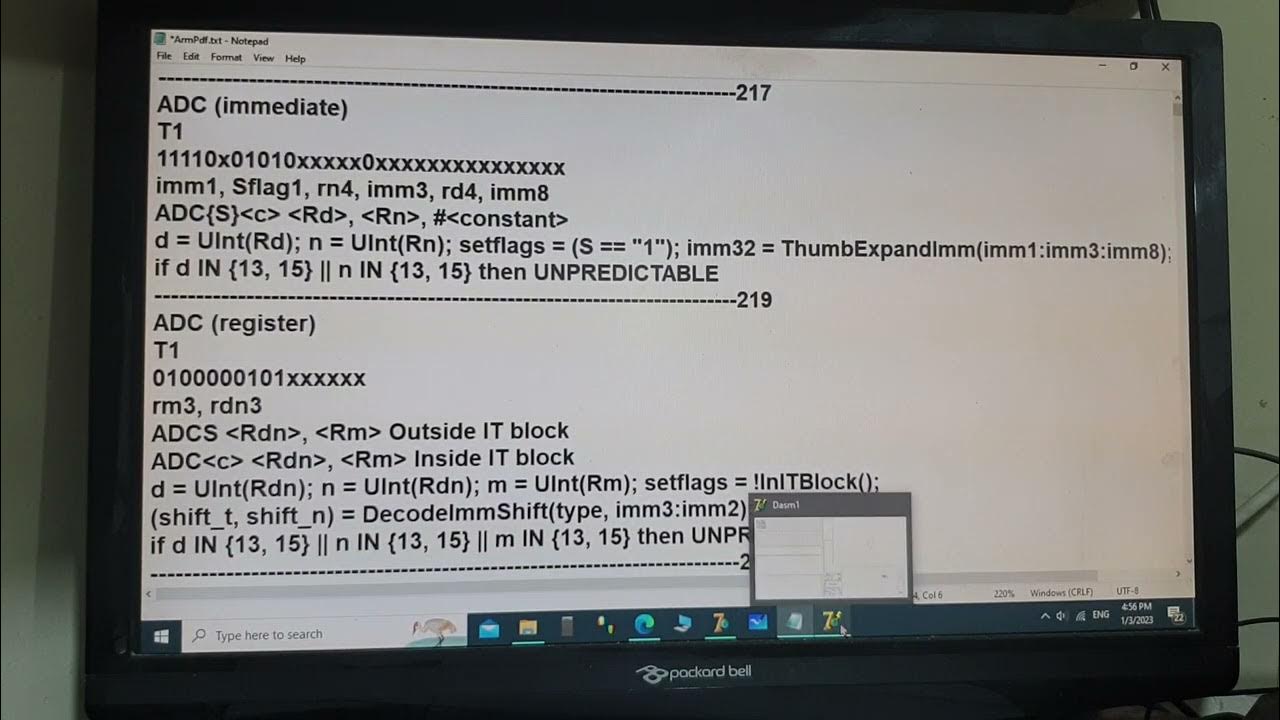 ARM Cortex M3 icin Disassembler programi calismam - YouTube