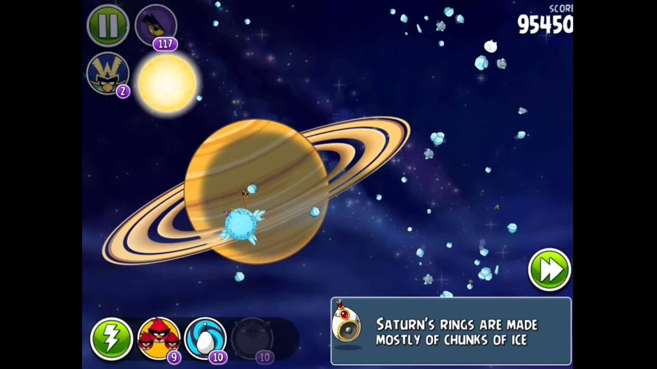 Angry Birds Space - Solar System. Level 10-9 Saturn. 3 stars - YouTube