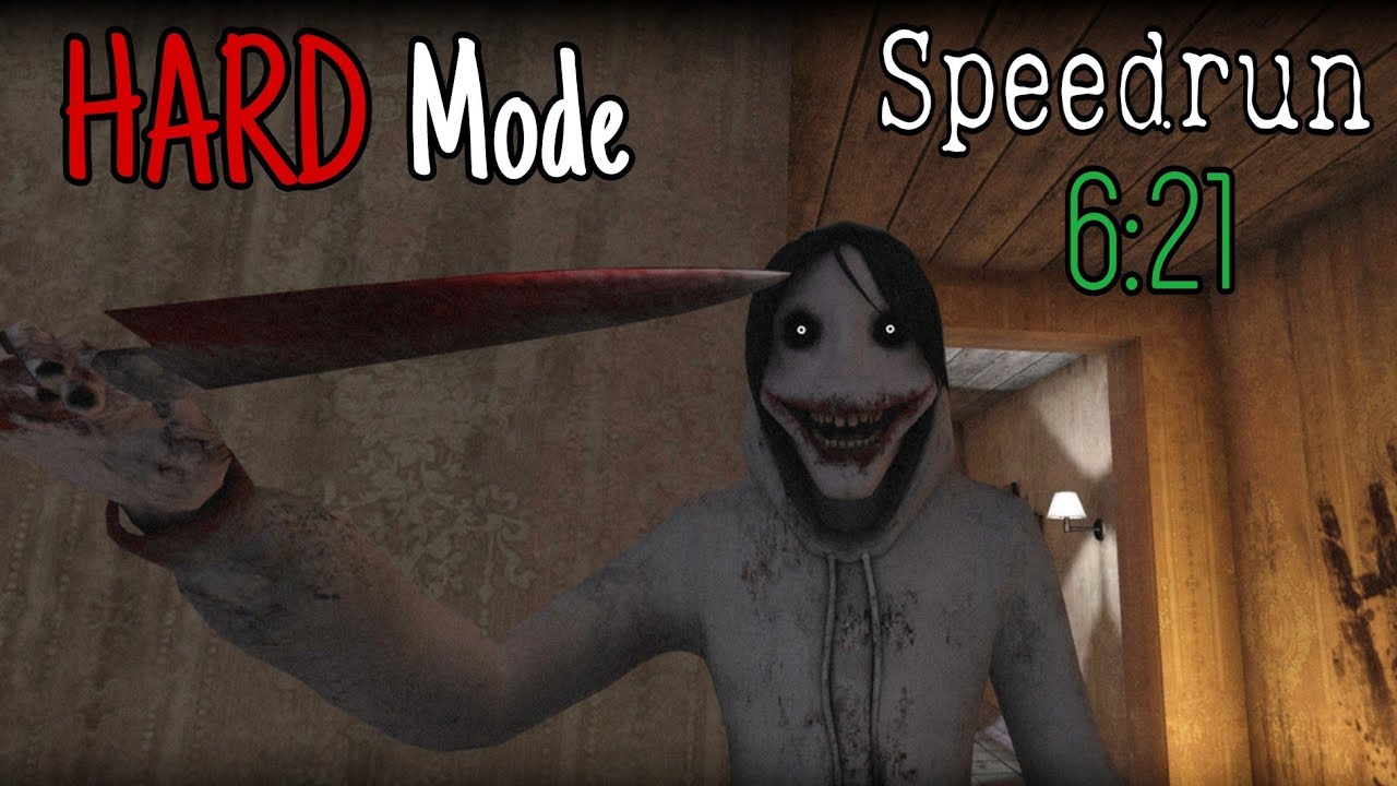 Jeff The Killer Horror Game Speedrun On Hard Mode Youtube