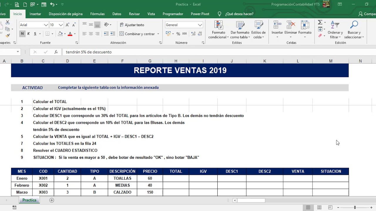 Ejercicio práctico(Reporte de ventas) - Aplicando conocimientos en ...