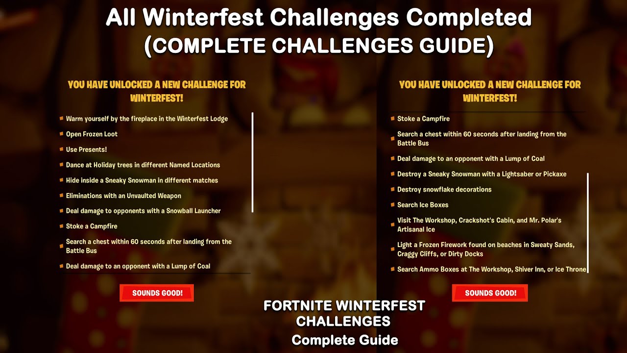Fortnite All Winterfest Challenges Guide | All Winterfest Challenges ...