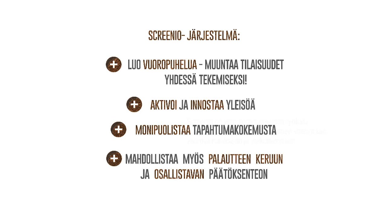 Screenio-osallistamisjärjestelmä - YouTube
