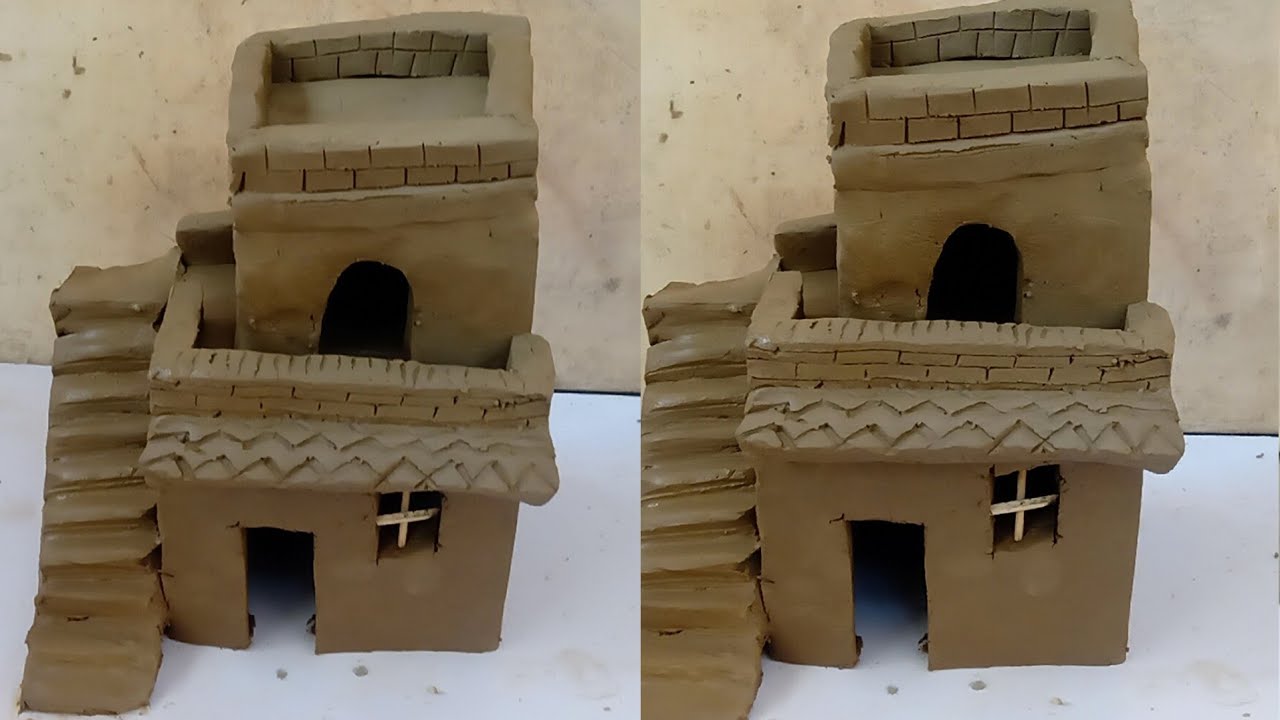 How to make polymer clay miniature house. build Most modren miniature ...