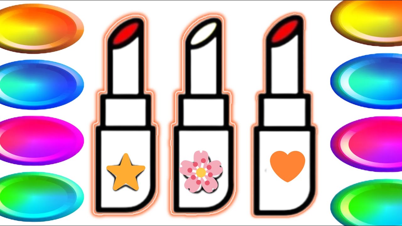 how to draw & colour a lipstick 💄| lipstick drawing | draw a colourful ...