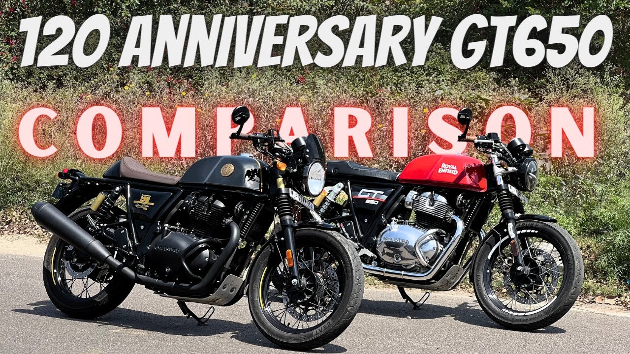 120th Anniversary Royal Enfield GT650 | compared with Rocker Red - YouTube