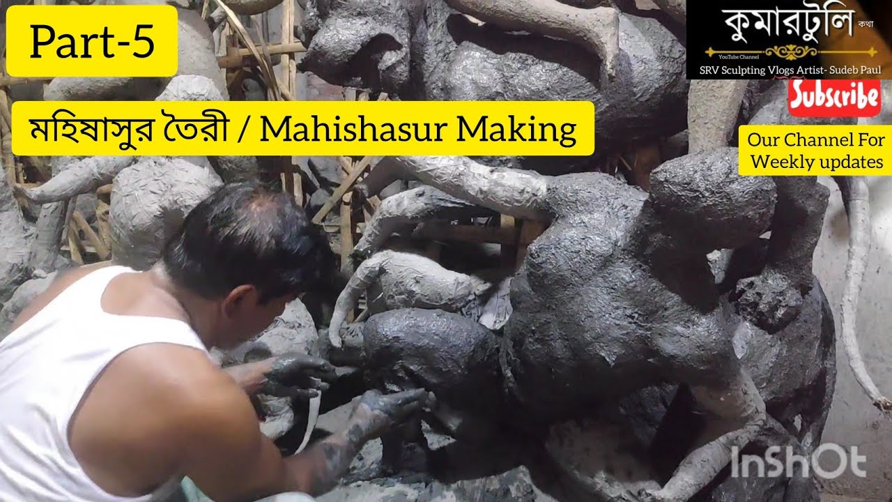 Traditional Durga idol making 2020/Mahishasur making/Kumartuli Durga ...