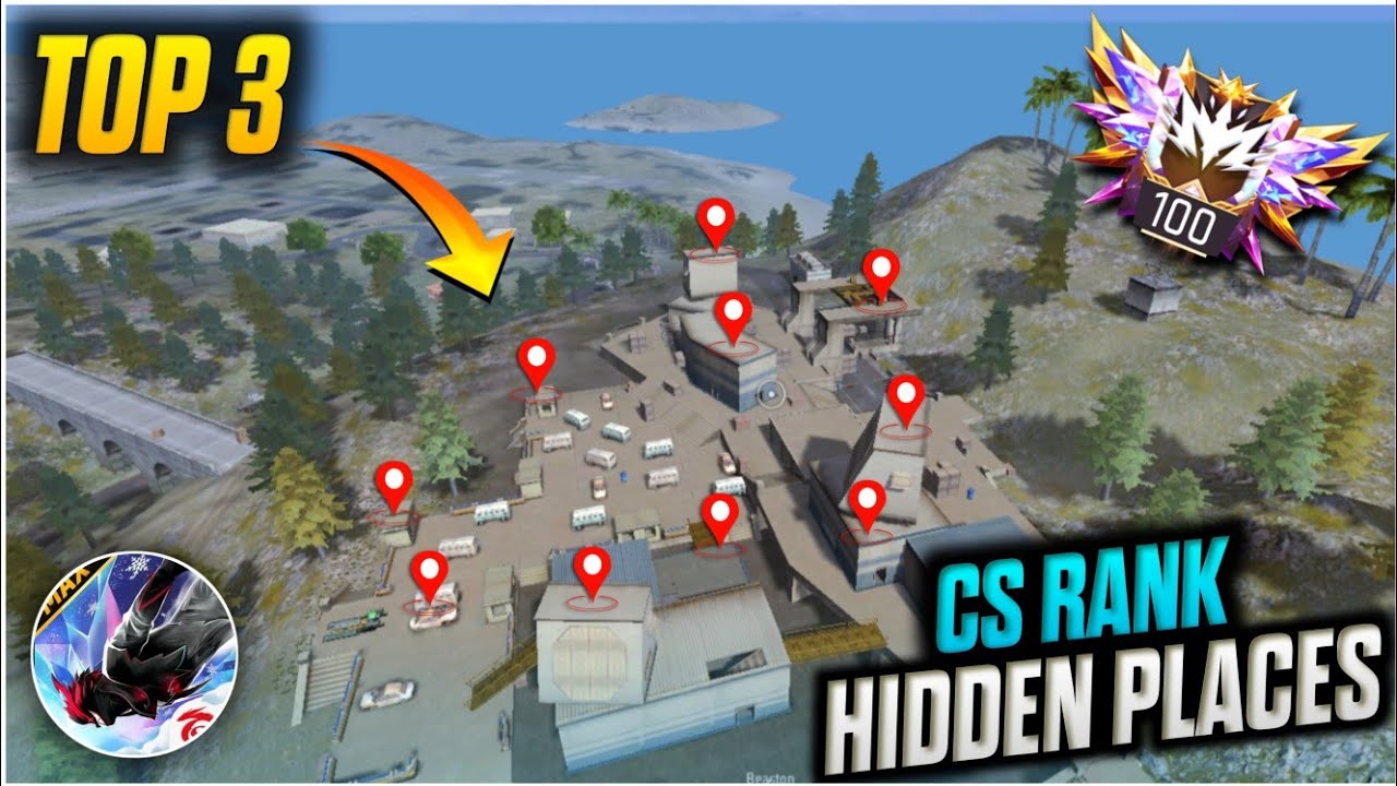Free Fire CS Rank Top 3 Hidden Places in Bermuda | Best Hidden Spots in ...