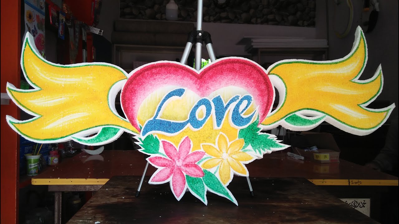 Awesome Thermocol Design | Love | How to make - YouTube