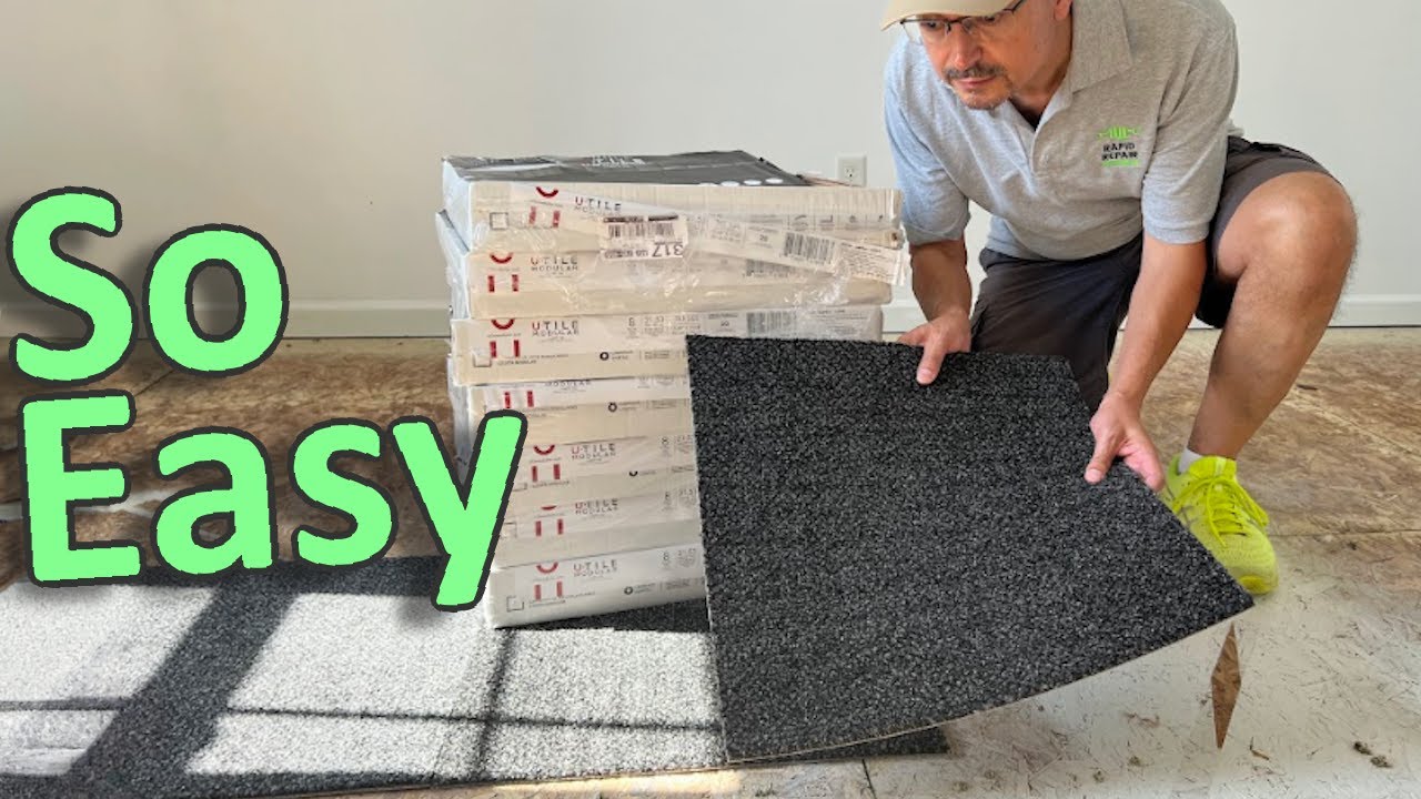 New Flooring Made Easy with Carpet Tiles (Installation Guide) - YouTube