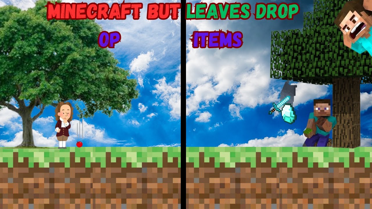 Minecraft But Leaves🍀🥬 Drop OP Items | Minecraft Mod | Minecraft Funny ...