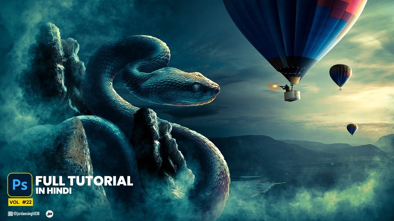 War with Big Snake//photoshop manipulation tutorial - YouTube