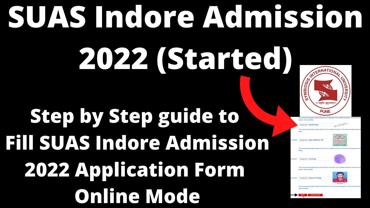 SUAS Indore Admission 2022 (Started) - How to Fill SUAS Indore ...