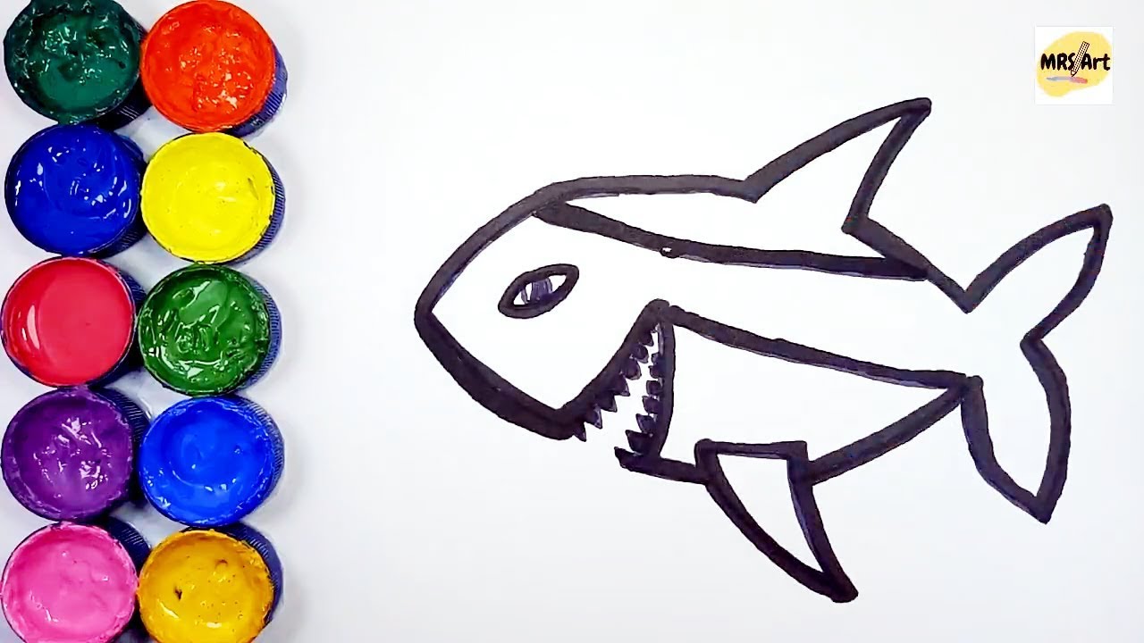 Rainbow Shark Cara menggambar dan mewarnai Mainan Ikan Hiu - Drawing ...