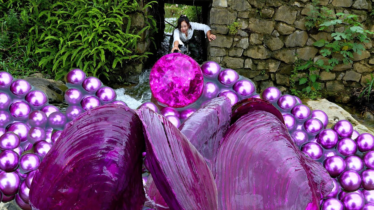 🎁A giant purple clam, containing precious purple pearls that people ...