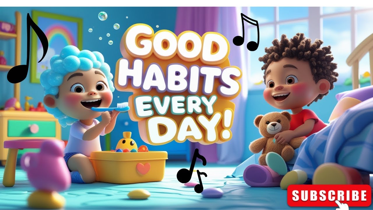 Good Habits Song for Kids | Daily Routine Rhyme | 3D Animated ...
