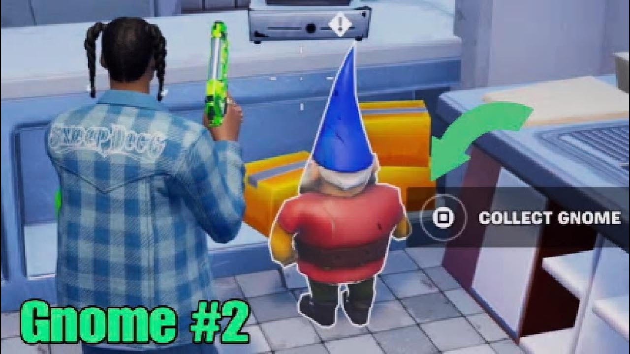 Collect Secret Gnome at Craggy Cliffs - Fortnite Chapter 2 Remix - YouTube