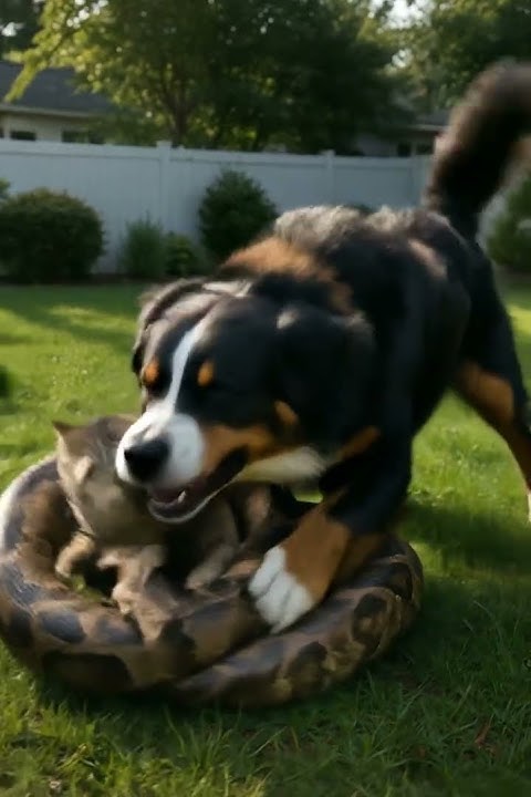 Hero Dog vs Giant Snake: Rescue in Action! #cat #ai #dog # ...
