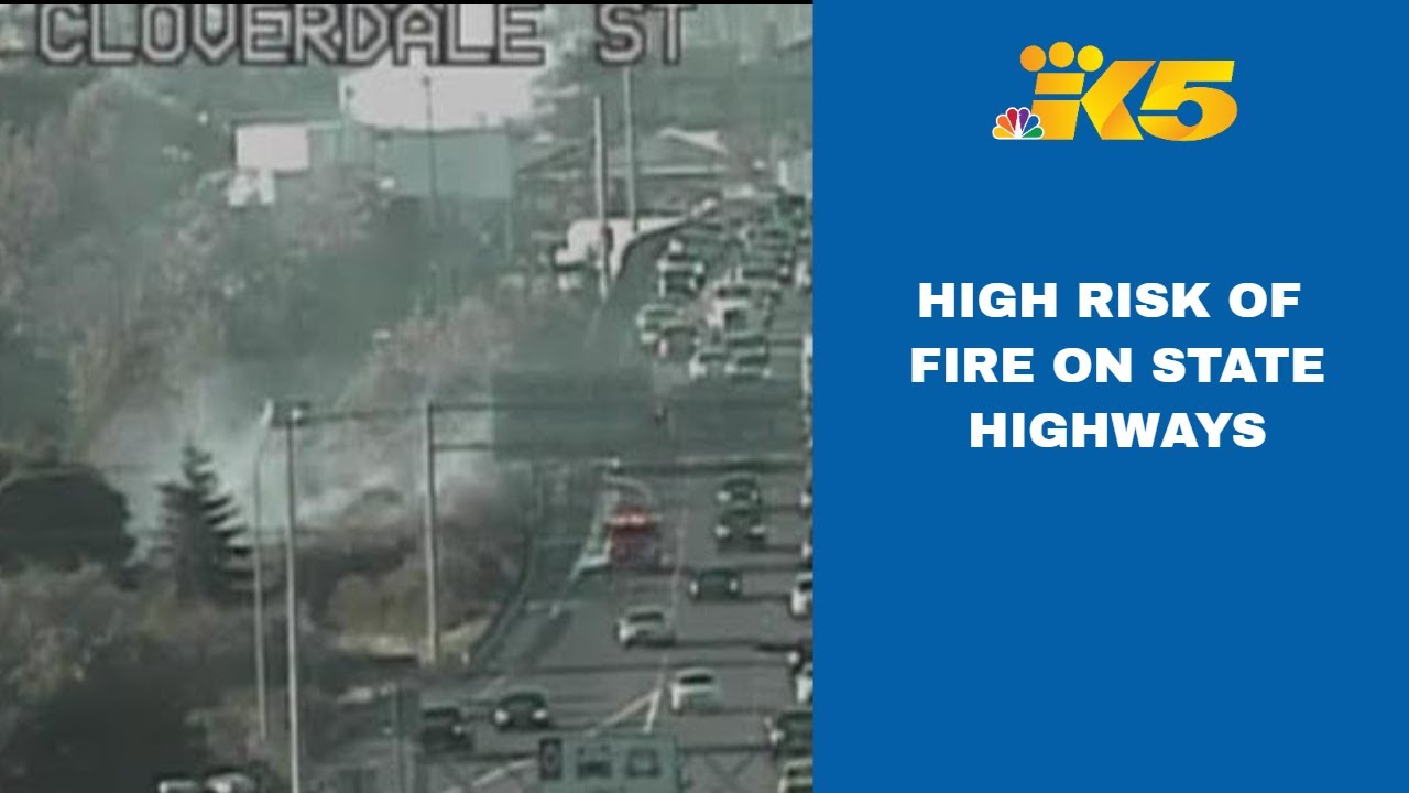 High risk of brush fires along Washington's highways - YouTube