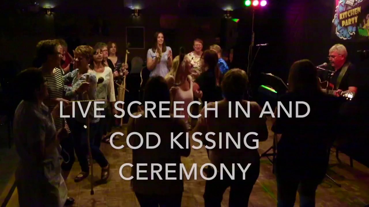 Anchor Pub Kitchen Party Screech In and Cod Kissing Ceremony - YouTube