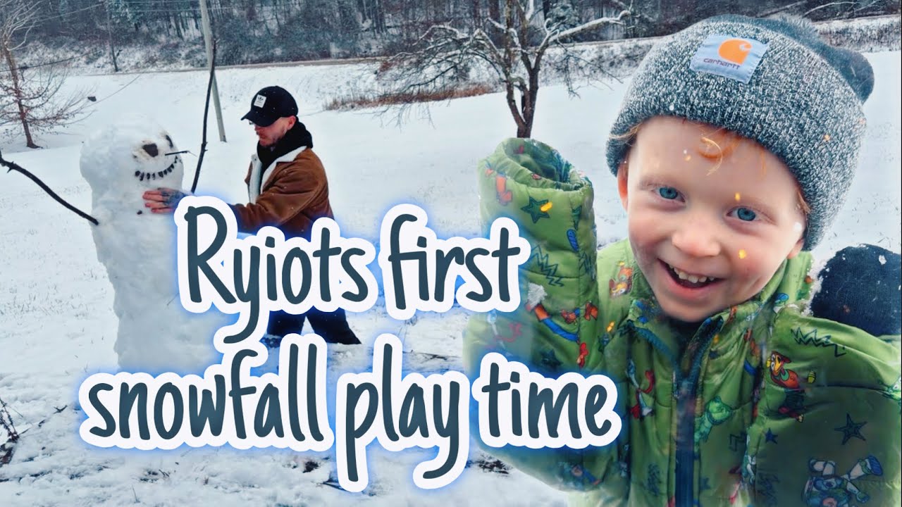 Playing in the snow for toddlers snowman toy truck fun Ryiots rad ride ...