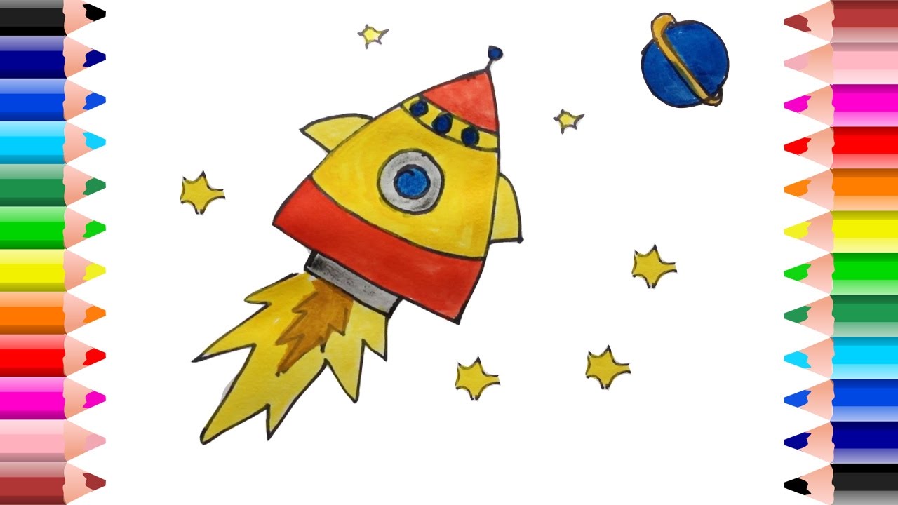 Cohete Dibujos para colorear | Dibujar un cohete paso a paso | Binbon ...