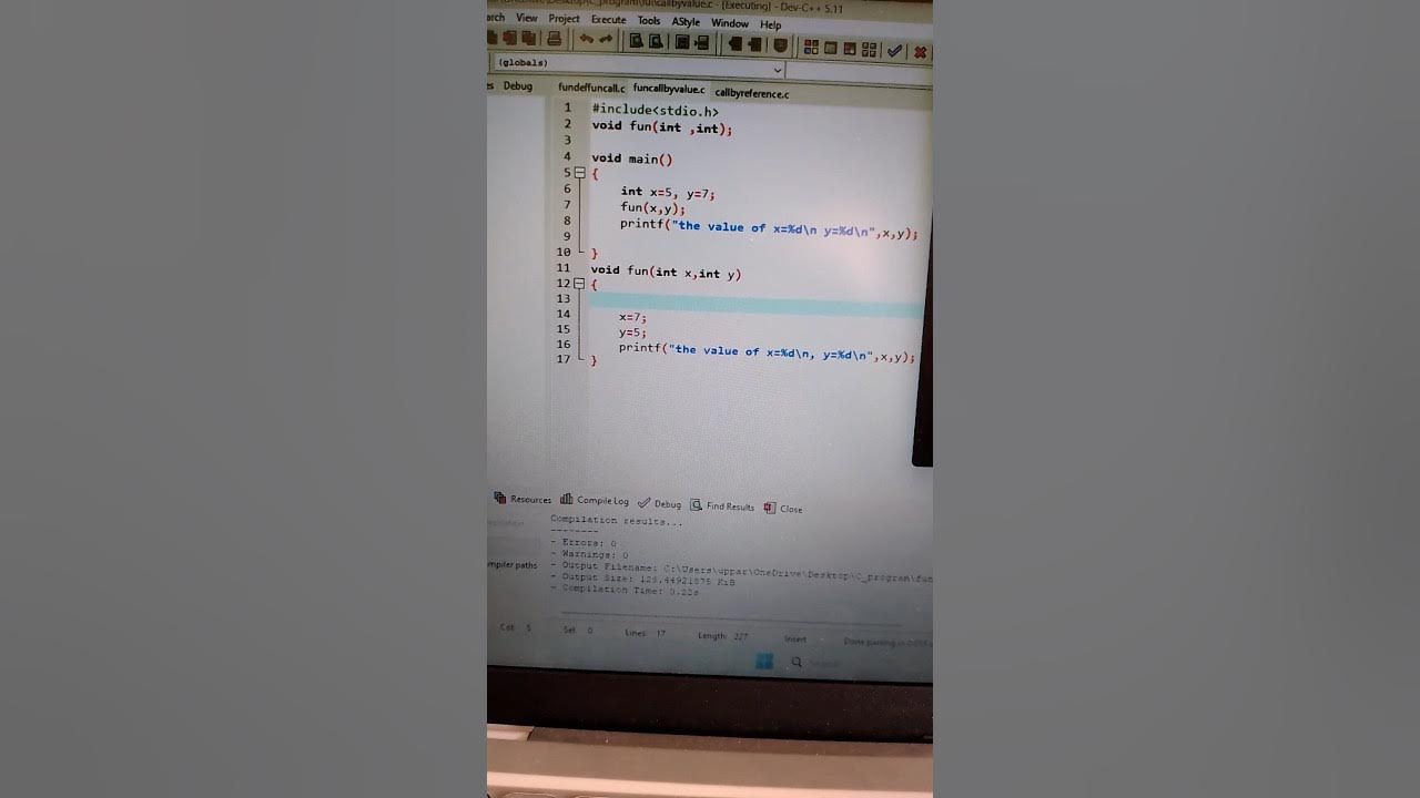 Functions call by reference c programming #code #coding #programming #jenny #viral #shorts # ...