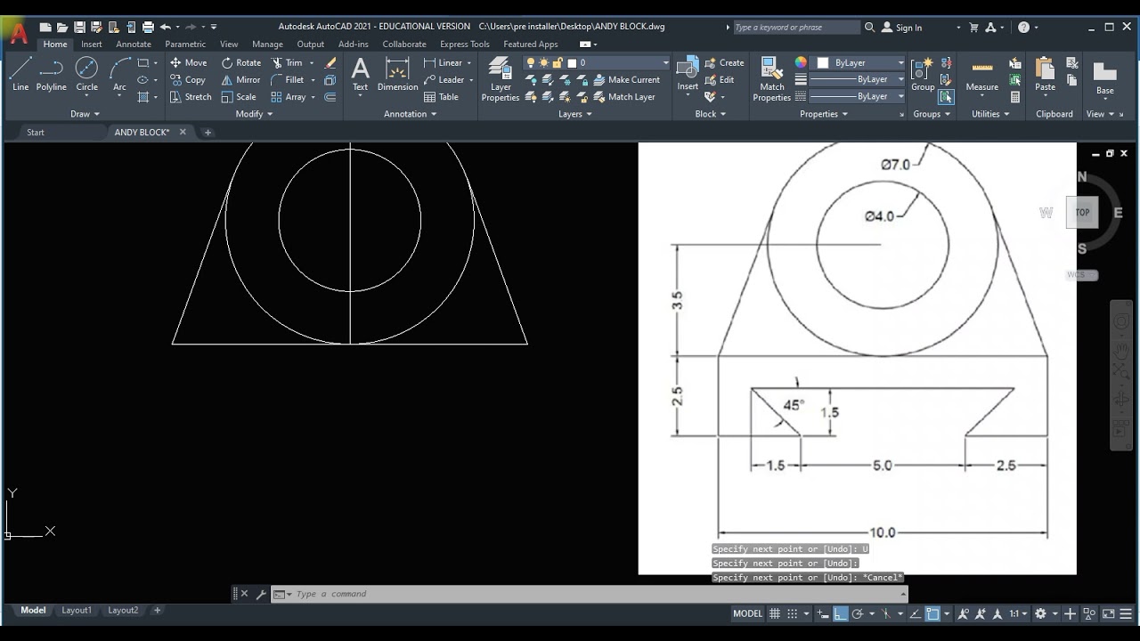 BASIC AUTOCAD DRAWING 3 (BM) - YouTube